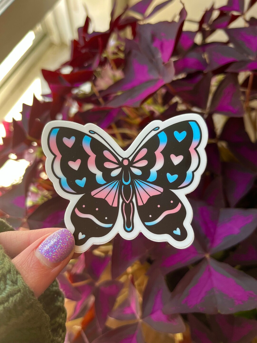 Trans Butterfly Pride Sticker Pink Blue White Pride Flag Stickers for ...