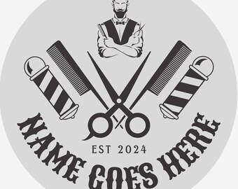 Barbershop Logo DIY Template, Barber Pole Design, Barber Logo, Premade ...