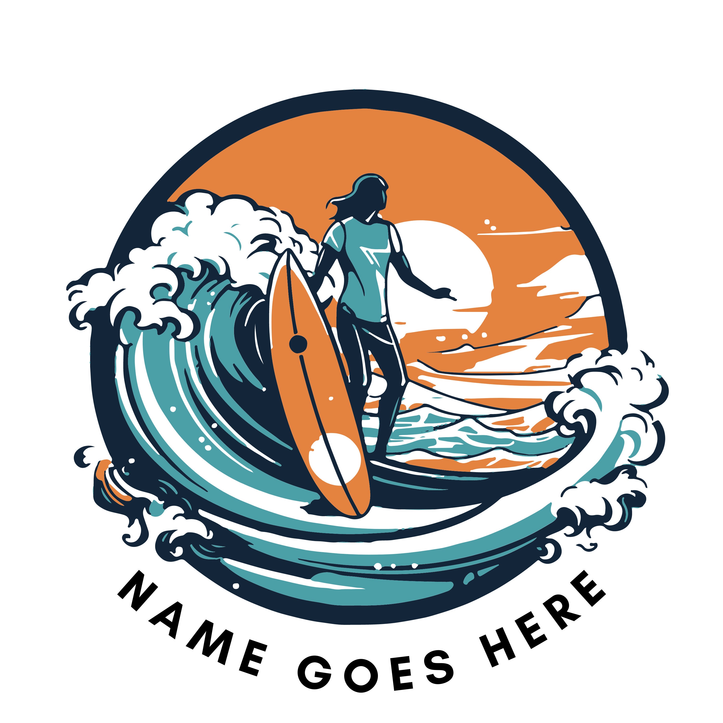 Surfing Sea Beach Logo - Etsy