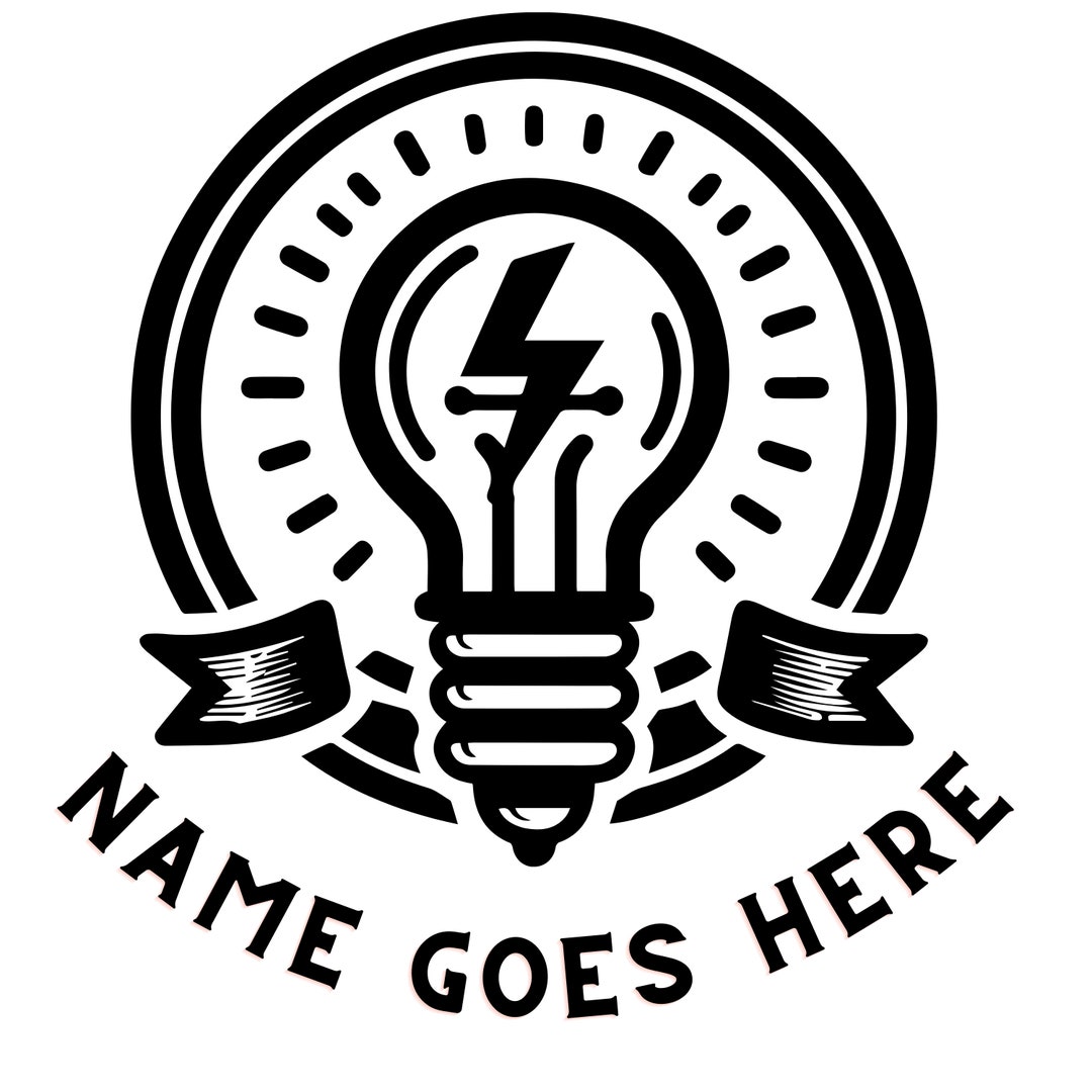 Electrician / Electricity Lightbulb Logo - Etsy