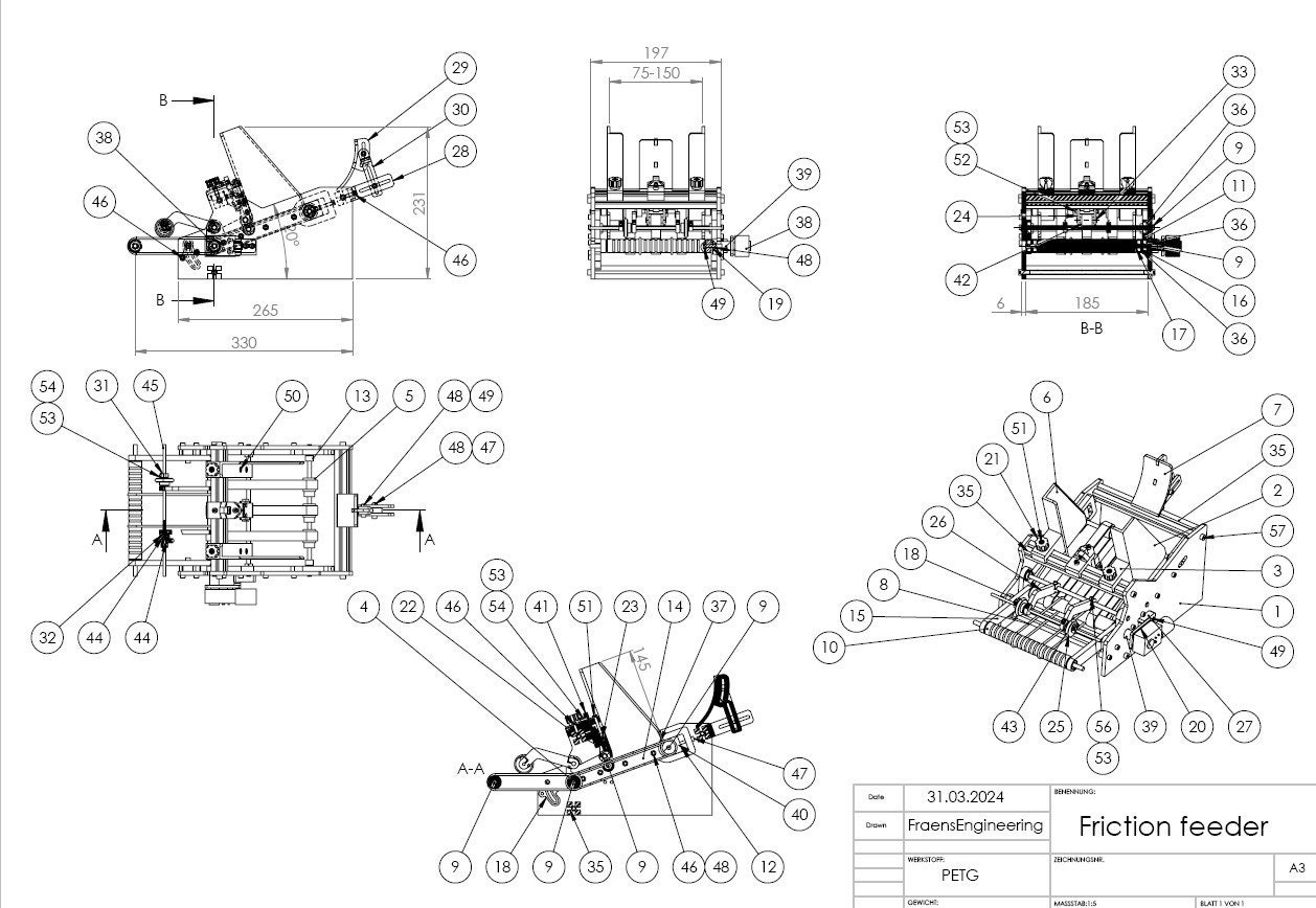 3D Printed Friction Feeder (A5) - Etsy