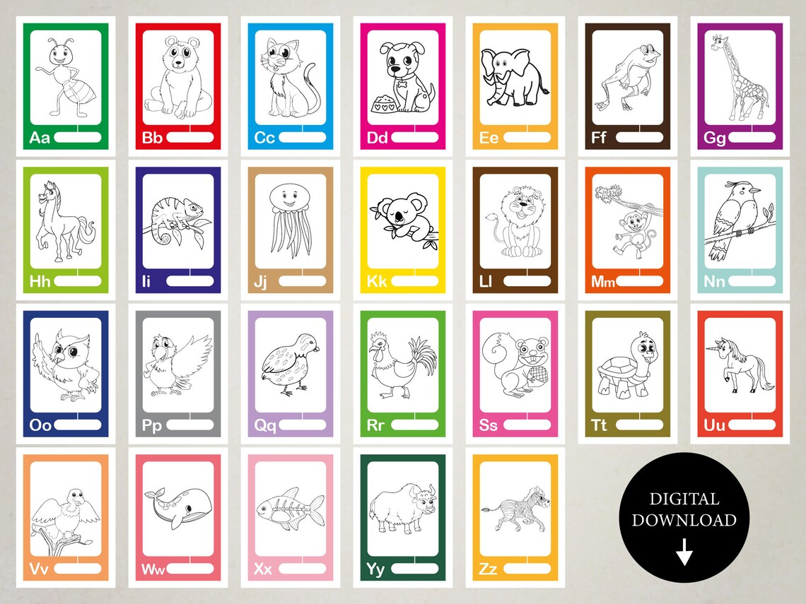 Printable A4 Alphabet Coloring Pages for Kids. - Etsy