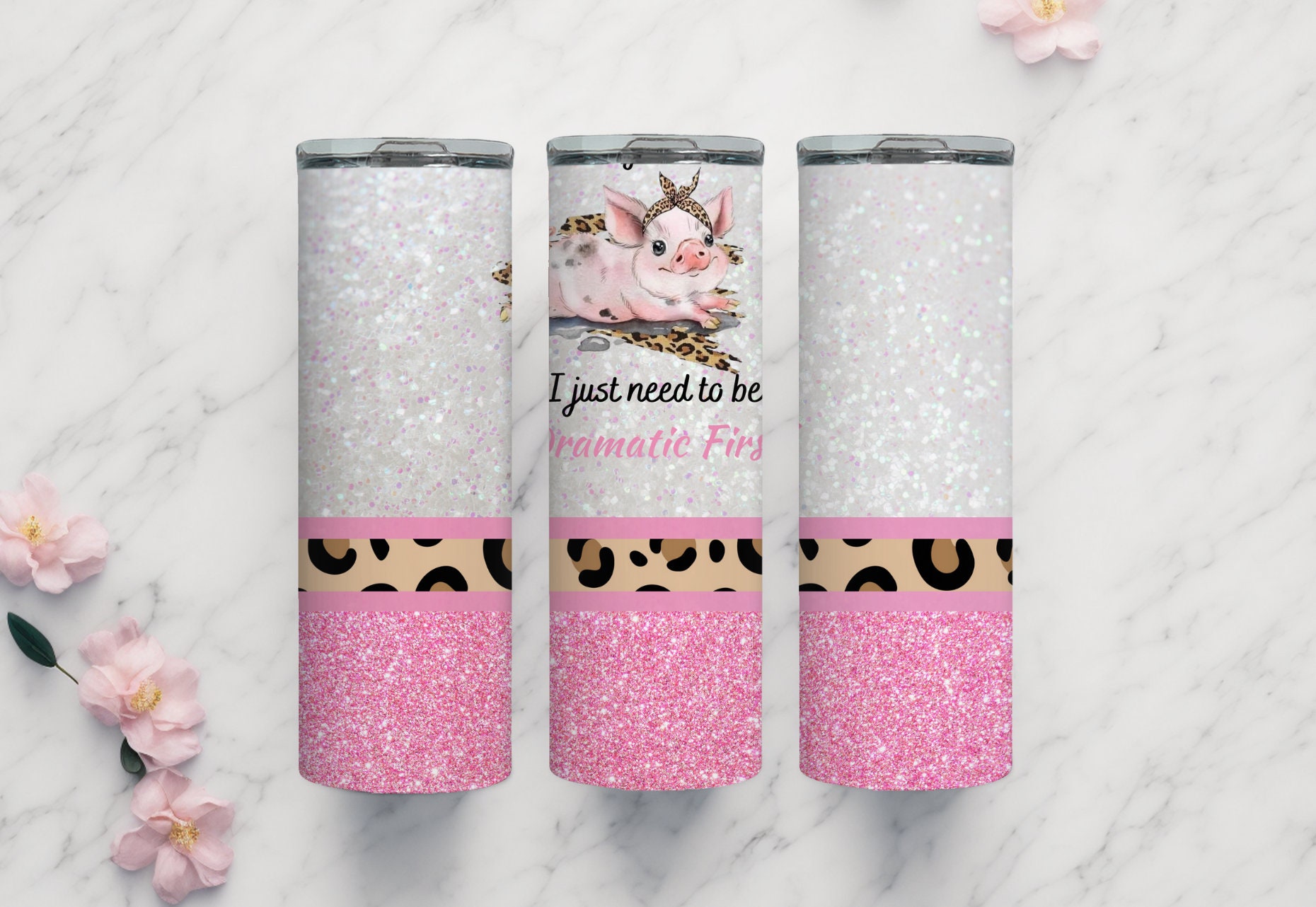 Dramatic Pig Sublimation Tumbler File - Etsy