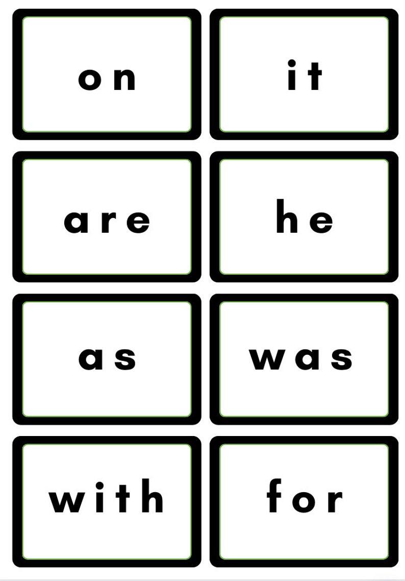 Fry Sight Word Flash Cards, 1-25 first 100 - Etsy