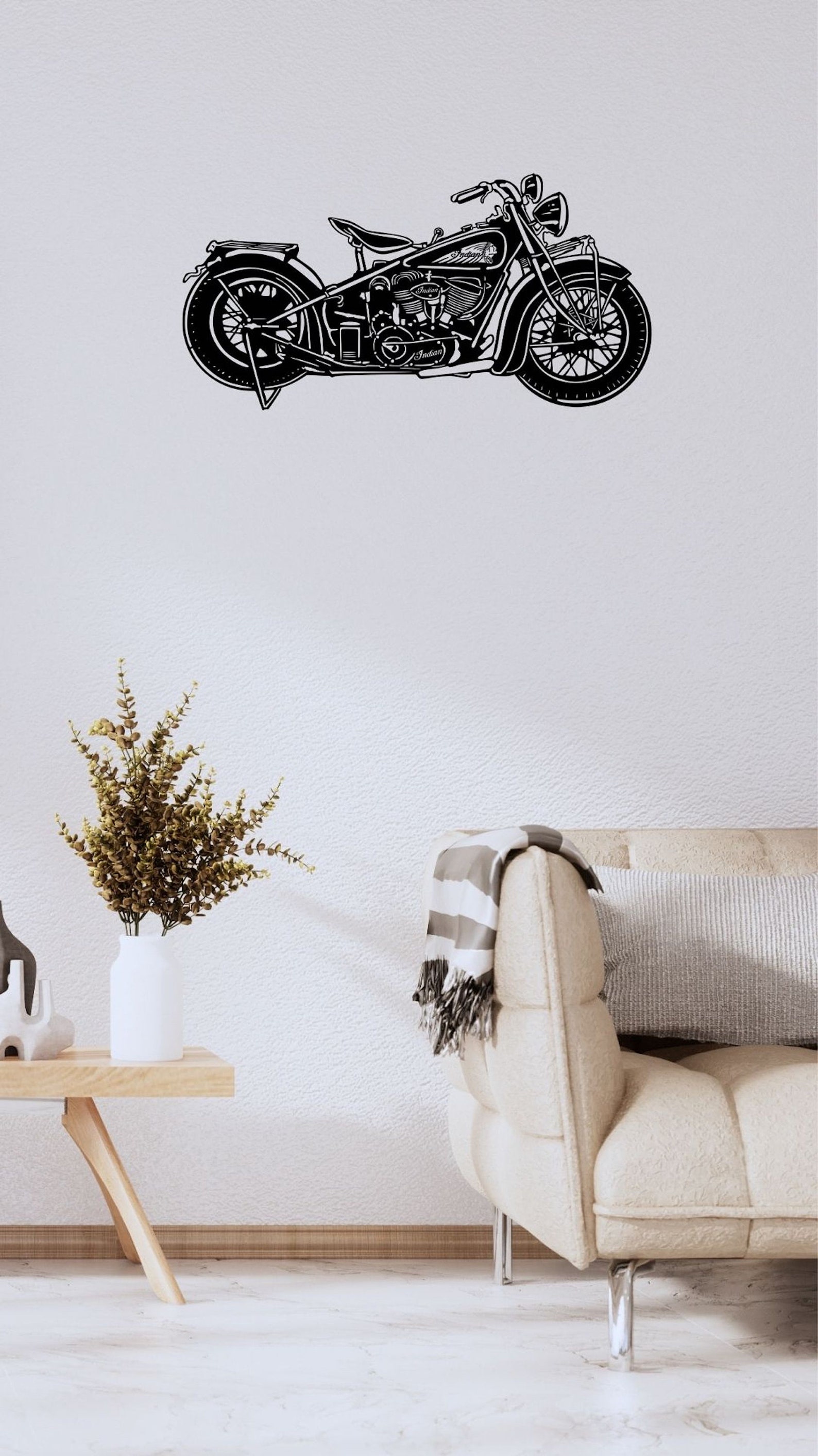 Indian Motorcycle, Old School, Metal Wall Art, Wire Art Wall Decor ...