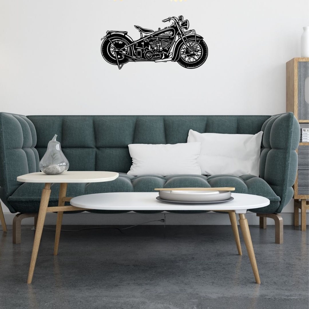 Indian Motorcycle, Old School, Metal Wall Art, Wire Art Wall Decor ...
