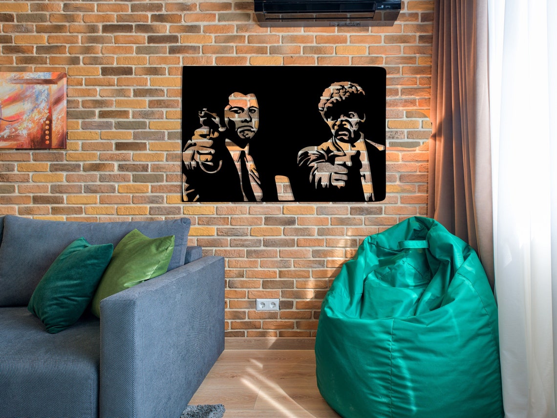 Iconic Pulp Fiction Metal Wall Art, Tarantino Movie Poster Decor ...