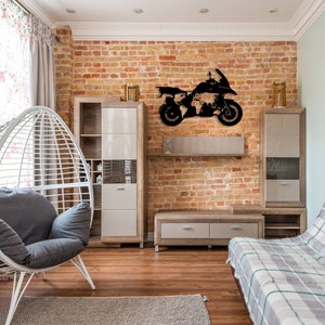 Motorcycle With World Map, Metal Wall Art, Wire Art Wall Decor, Wall ...