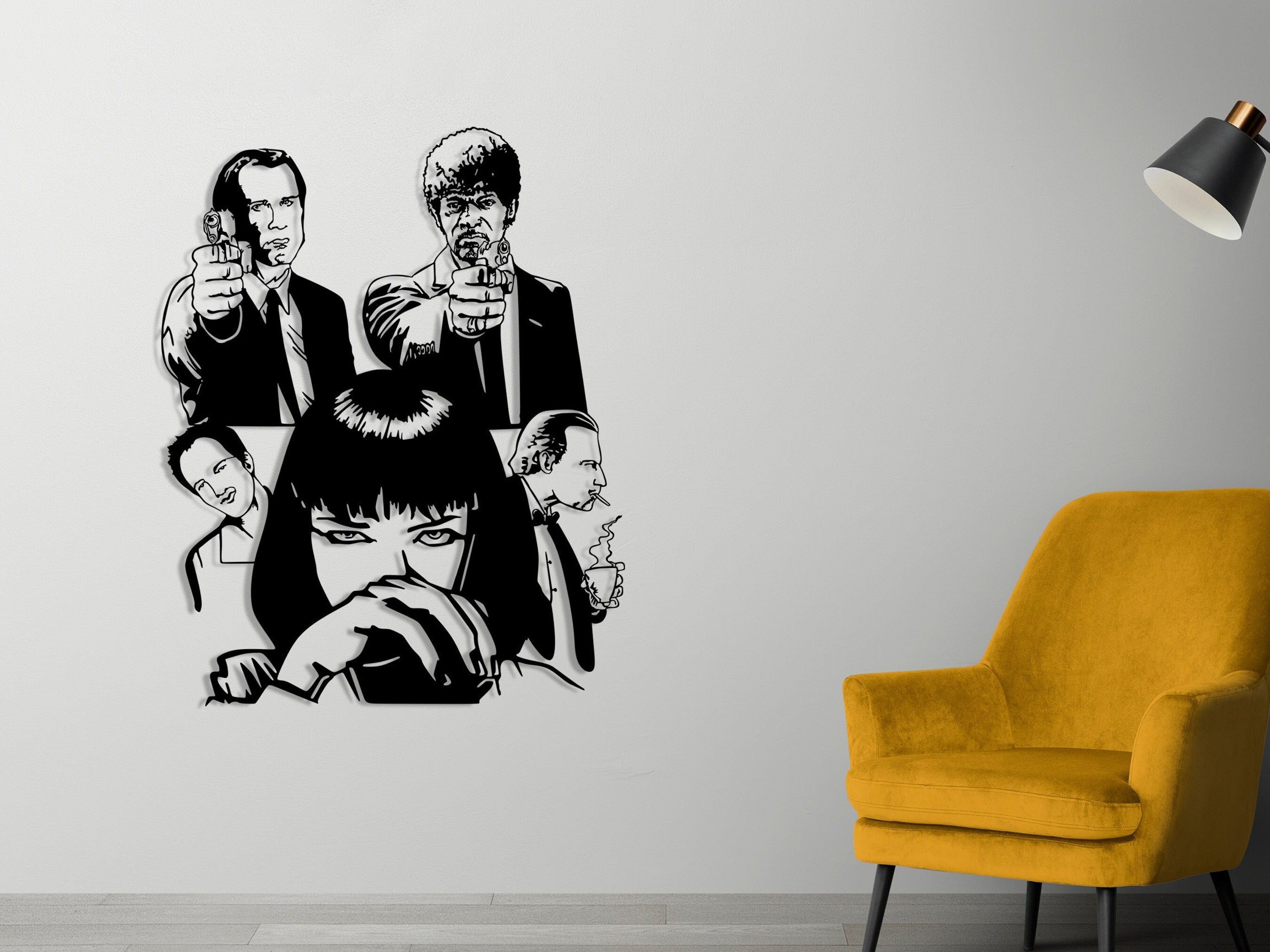 Iconic Pulp Fiction Metal Wall Art, Tarantino Movie Poster Decor ...