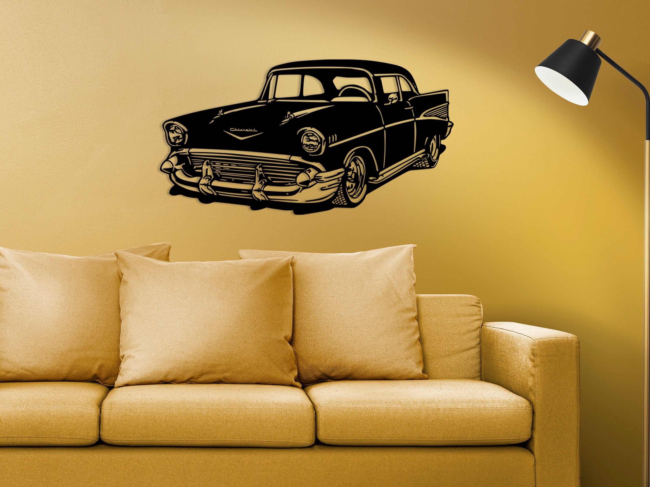 Chevrolet, Classic Car, Metal Car Wall Art, Chevy, Wire Art Wall Decor ...