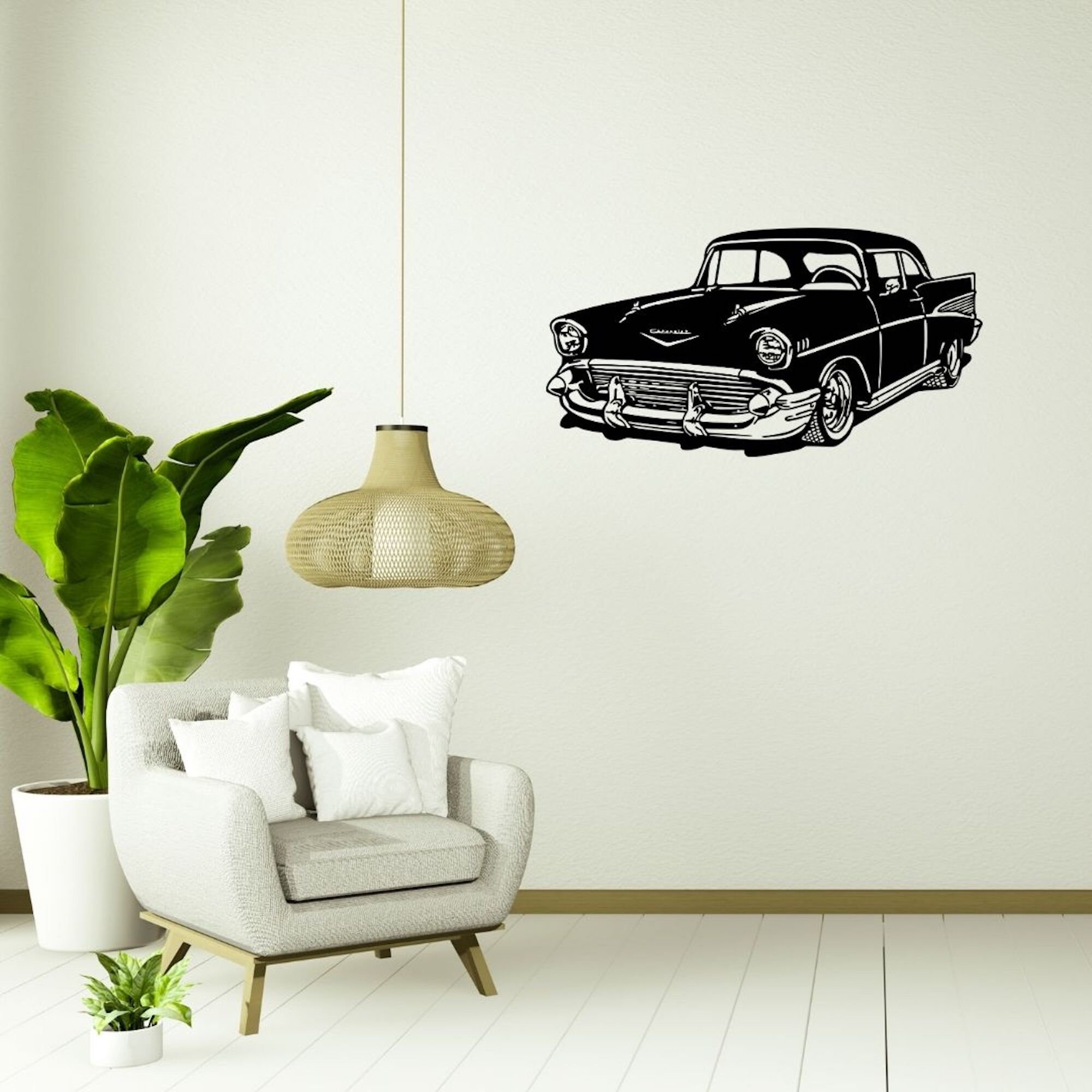 Chevrolet, Classic Car, Metal Car Wall Art, Chevy, Wire Art Wall Decor ...