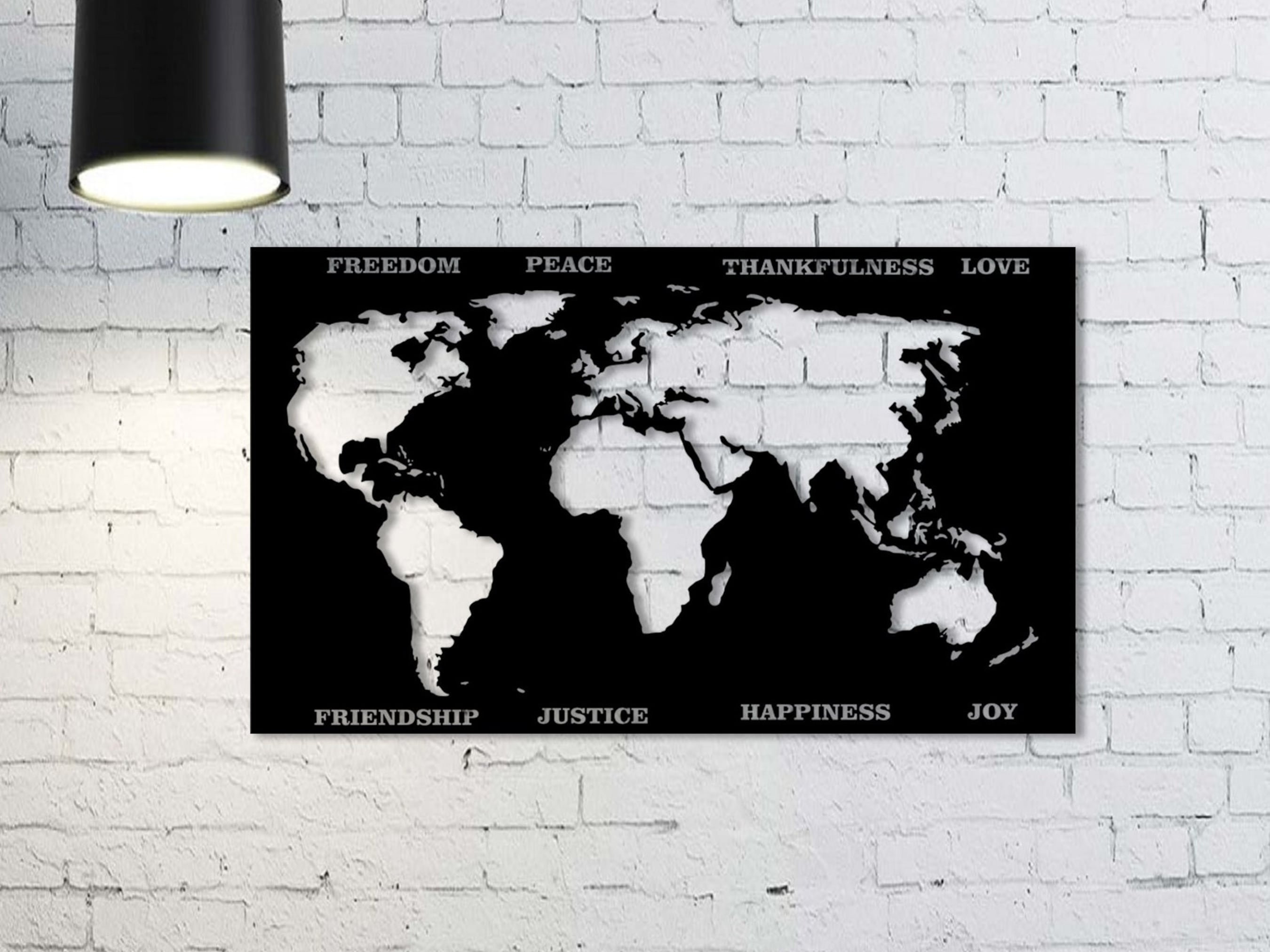 Metal&led Sign, World Map Sign, Metal World Map Led Sign, Metal Wall ...