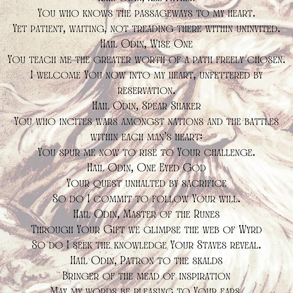 Odin Prayer Card - Etsy
