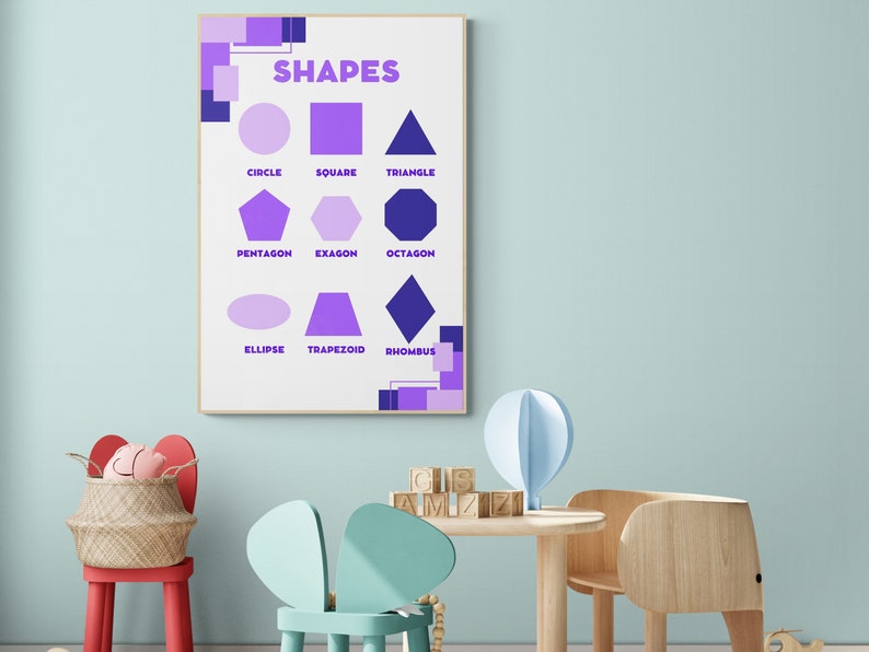 Printable Geometric Shapes, Educational Wall Art, Learning Shapes ...