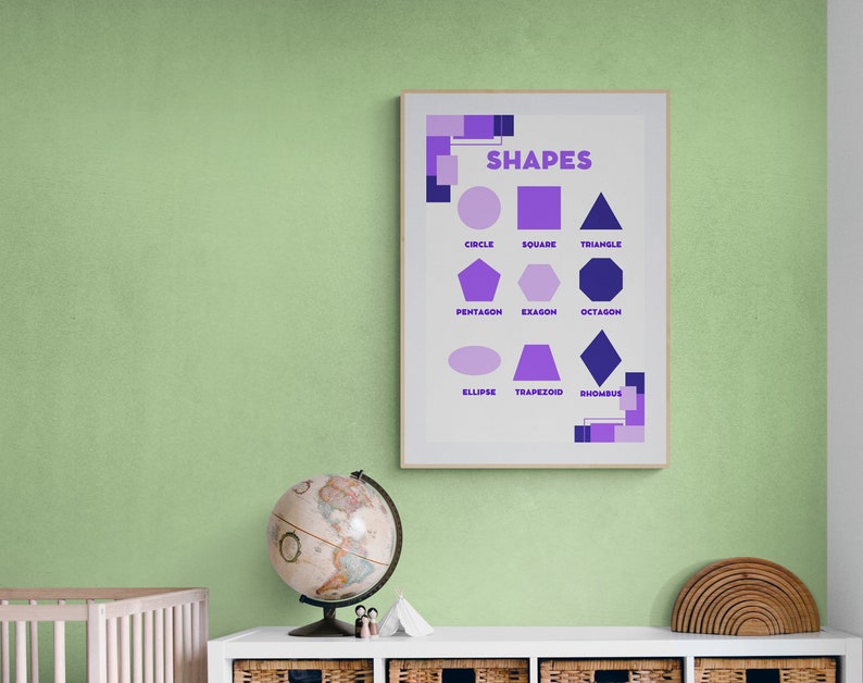 Printable Geometric Shapes, Educational Wall Art, Learning Shapes ...