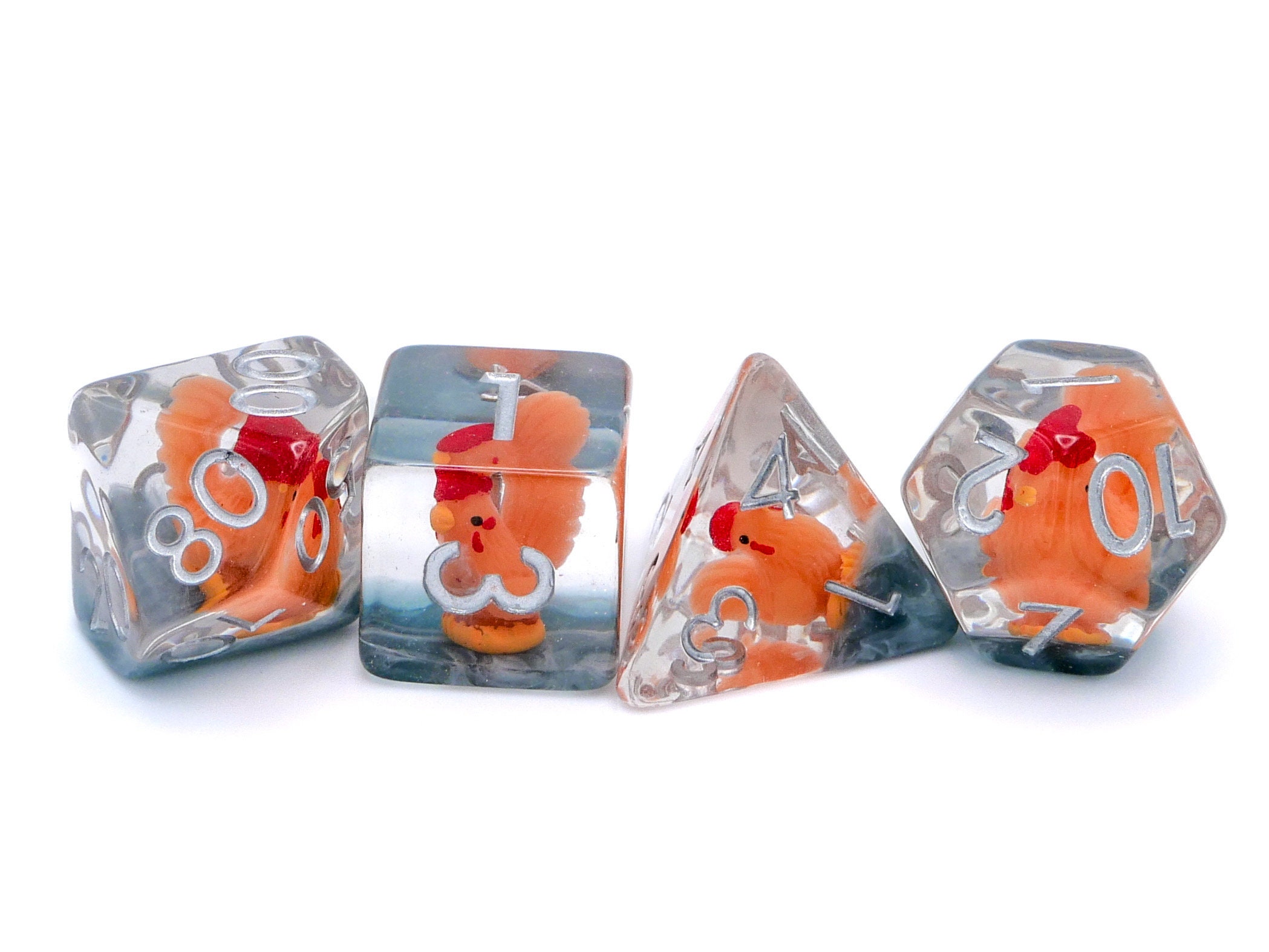 Chicken Dnd Dice Set 7-piece Resin Bird Dice for Dungeons and Dragons ...