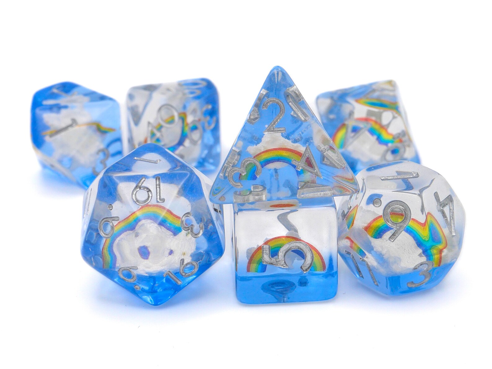 Rainbow Cloud Resin Dice Set 7 Pieces Dnd Dice Cute - Etsy