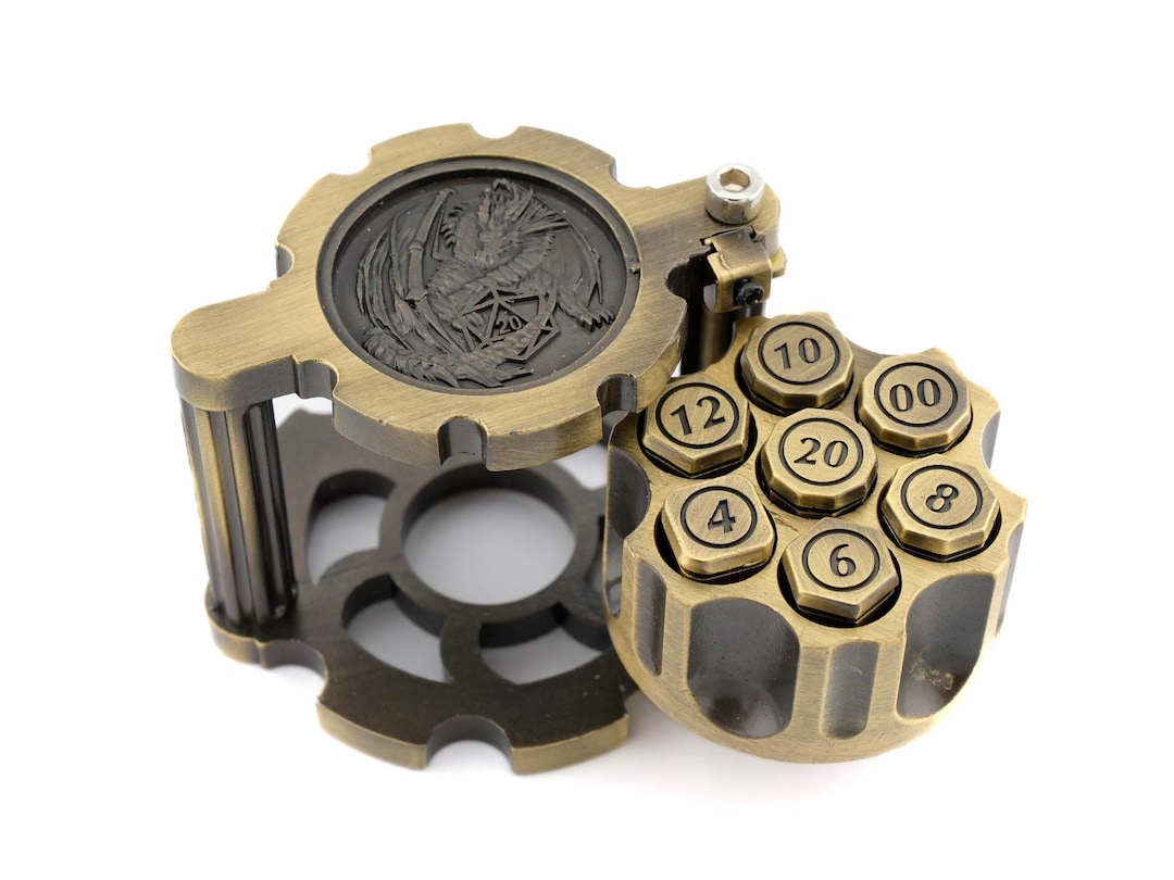 Dragon Revolver Metal Dnd Dice Set | Bullet RPG Dice | Spinning Chamber ...