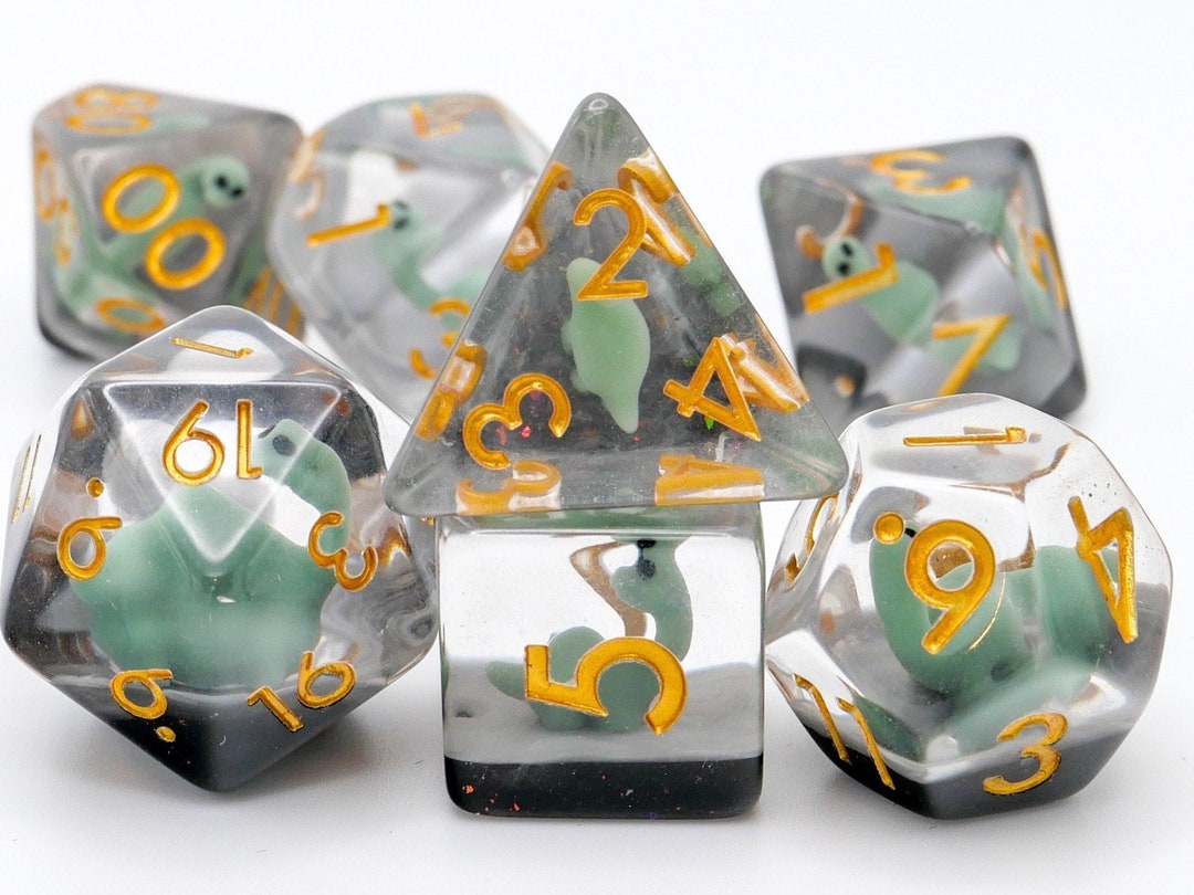 Brontosaurus Resin Dice Set | 7 Pieces | Dnd Dice | Cute Dinosaur ...