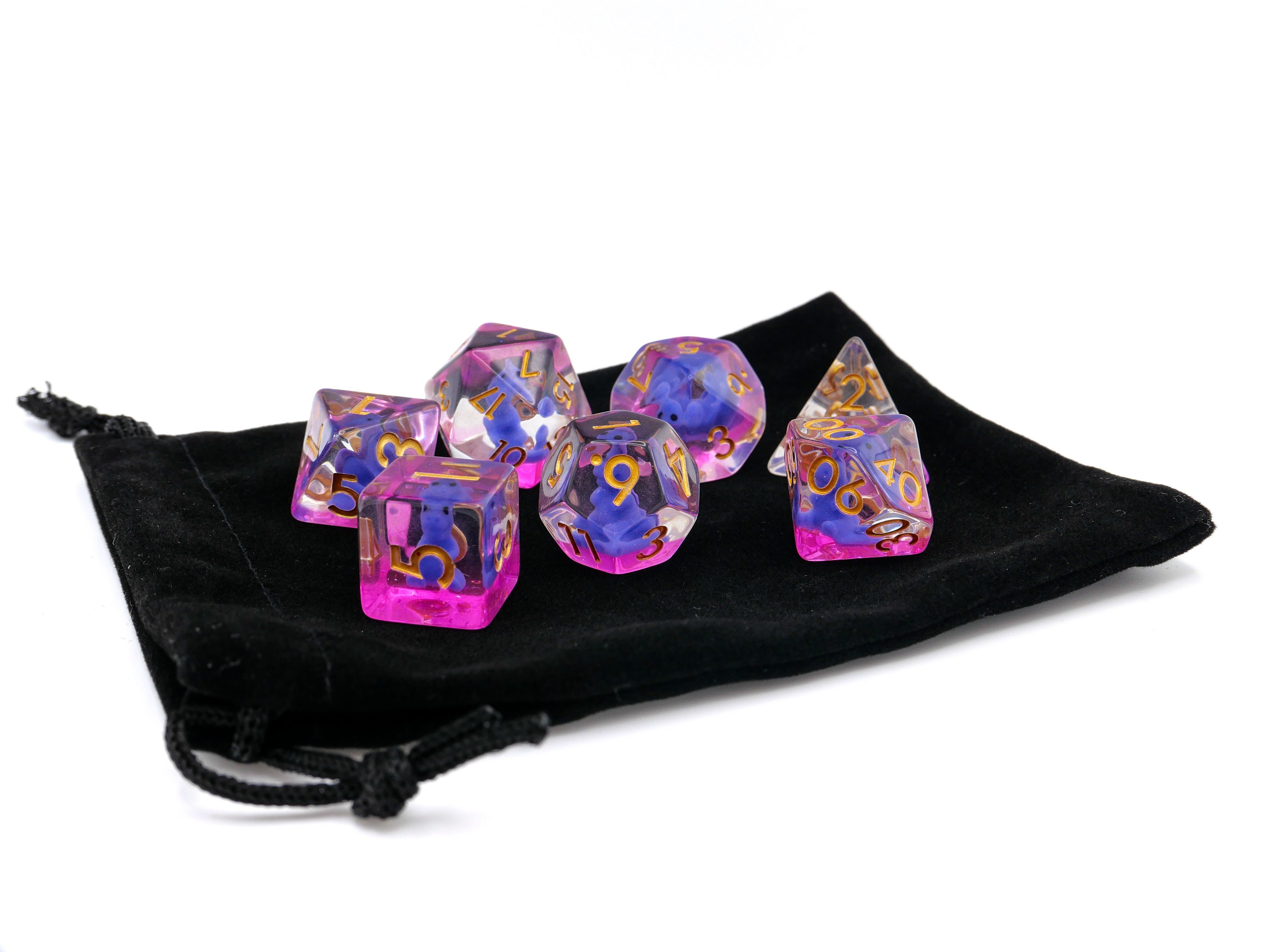 T-rex Resin Dice Set 7 Pieces Dnd Dice Cute Purple Dinosaur Prehistoric ...