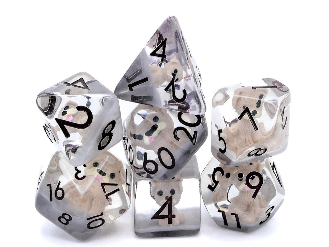 Puppy Dnd Dice Set | 7 Piece RPG Dice | Dog Dice | Cute Animal Dice ...