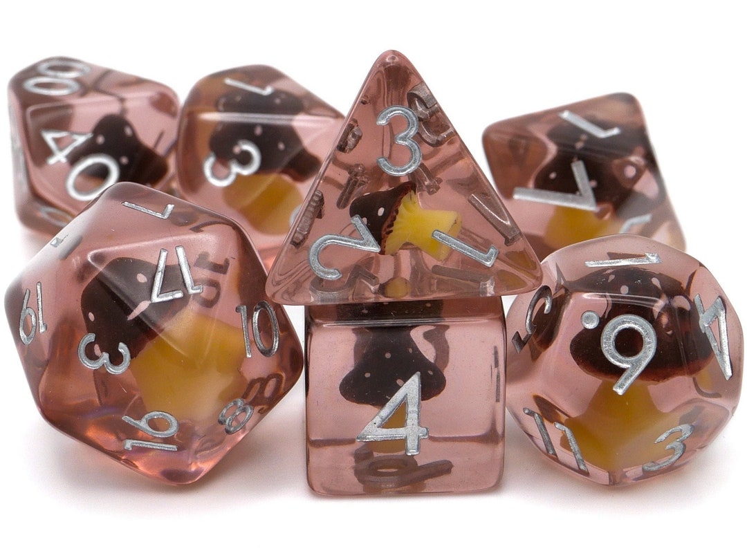 Coffee Mushroom Dnd Dice Set 7 Piece RPG Dice Dungeons and Dragons ...