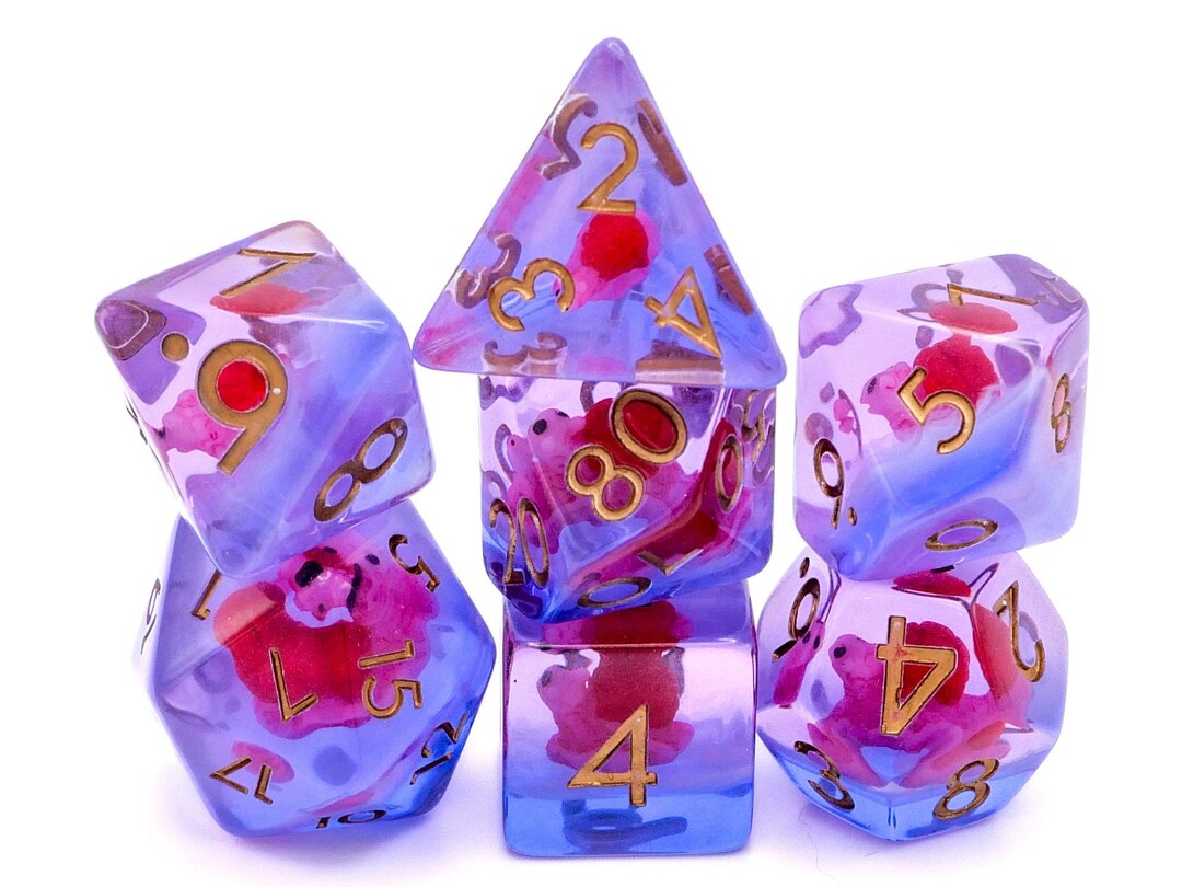 Red Snail Resin Dnd Dice Set | 7 Piece RPG Dice | Shelled Slug | Cute ...