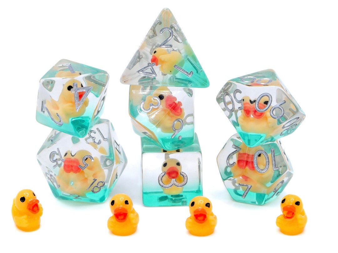 Rubber Duck Dnd Dice Set - 7 Piece Resin Dice for Dungeons & Dragons ...