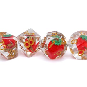 Strawberry Shortcake Resin Dice Set 7 Pieces Dnd Dice Fruit Dice Berry ...
