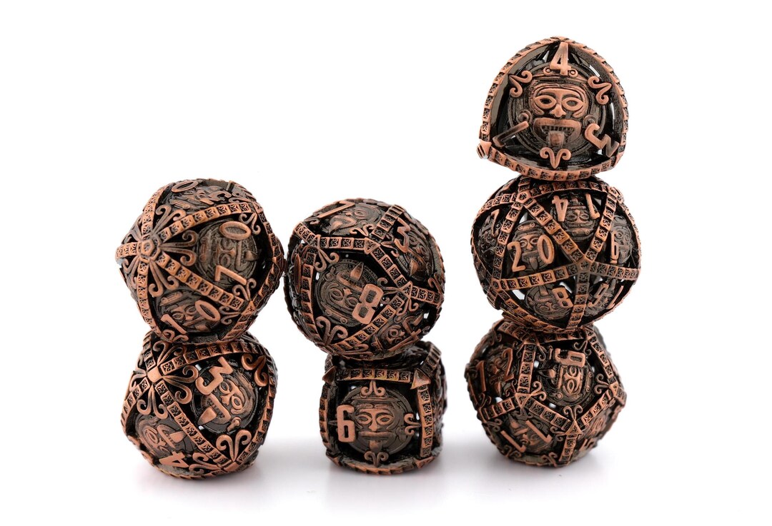 Mystic Tiki Totem Metal Dnd Dice Set: 7 Piece Polynesian RPG Dice - Etsy