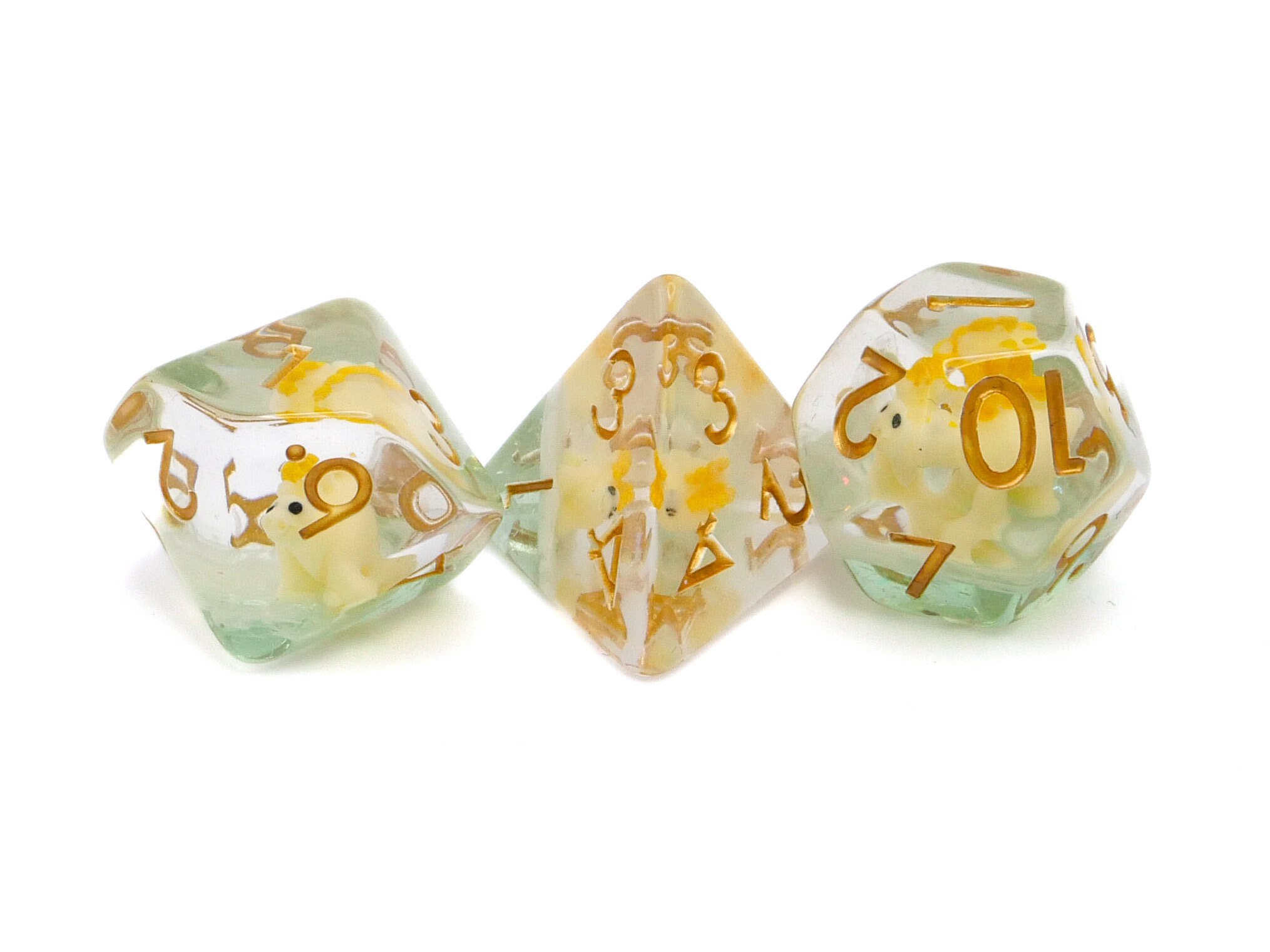 Yellow Stegosaurus Dnd Dice Set 7 Piece D&D Resin Polyhedral Dice With ...