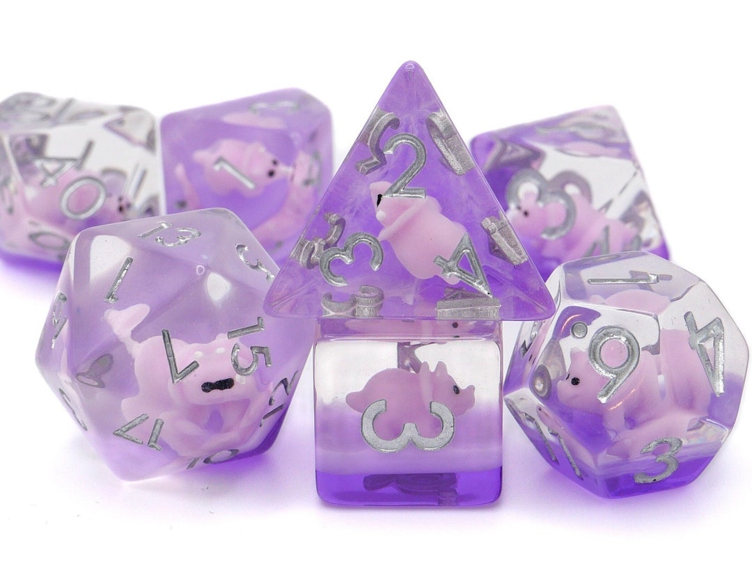 Pink Triceratops Dnd Dice Set | 7 Pieces Resin Dice for Dnd | Cute Pink ...