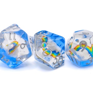 Rainbow Cloud Resin Dice Set 7 Pieces Dnd Dice Cute - Etsy