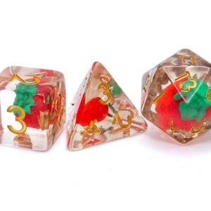 Strawberry Shortcake Resin Dice Set 7 Pieces Dnd Dice Fruit Dice Berry ...