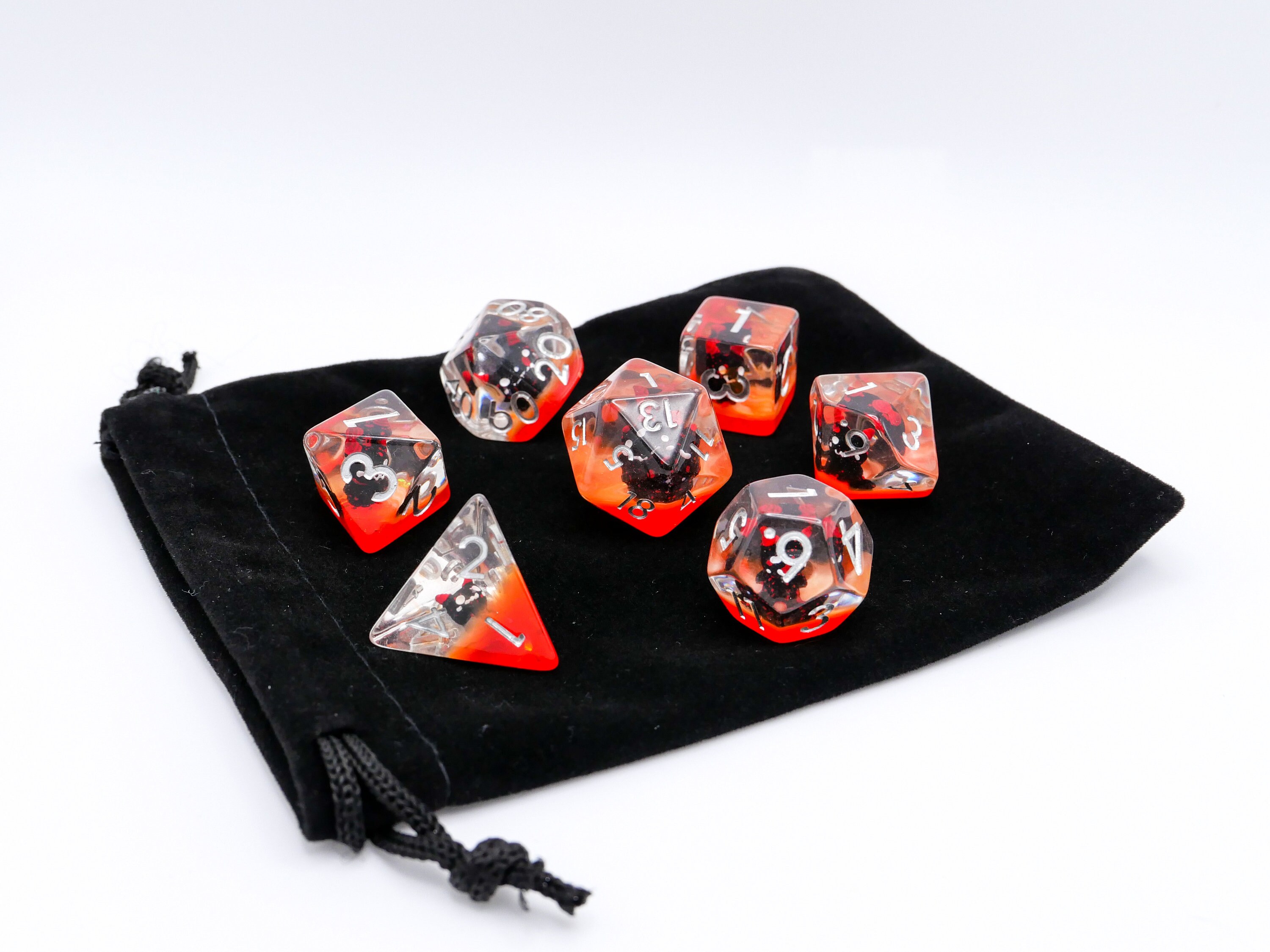 Fiery Demon Resin Dice Set 7 Pieces Dnd Dice Female Demon Cute Smile ...