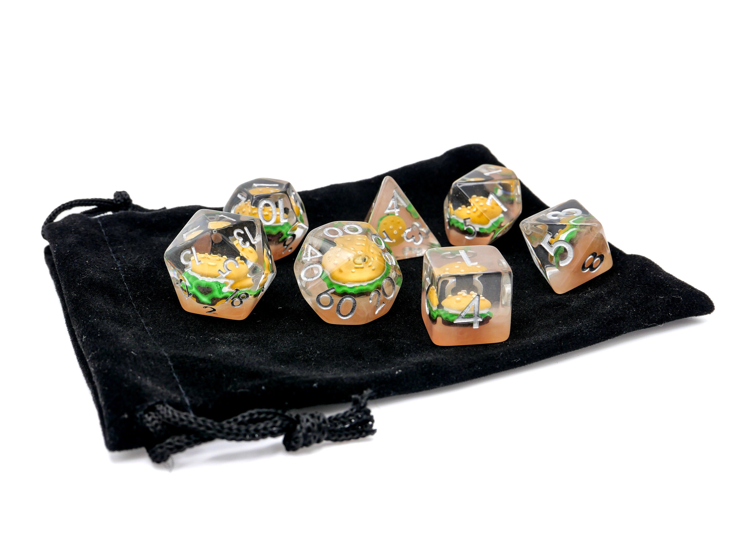 Burger Resin Dice Set 7 Pieces Dnd Dice Hamburger Dice Sandwich Dice ...