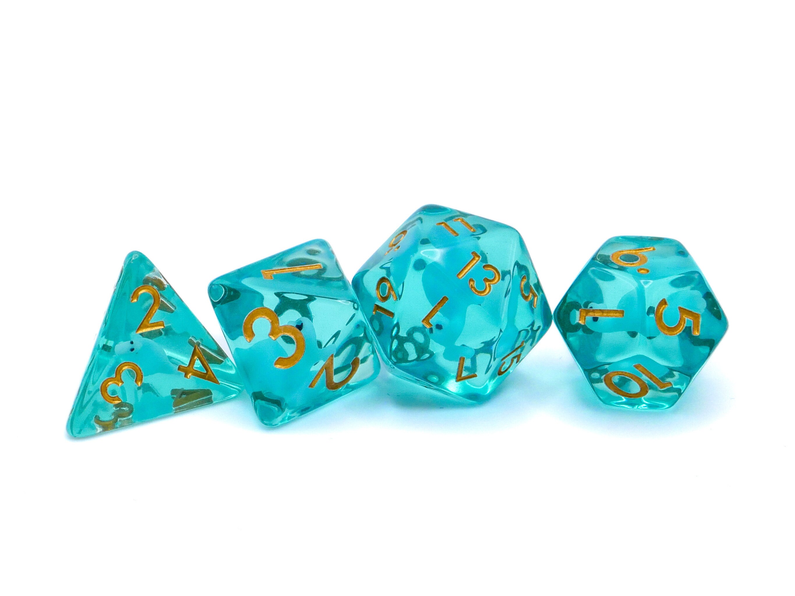 Swimming Brontosaurus Resin Dice Set 7 Pieces Dnd Dice Cute Dinosaur ...