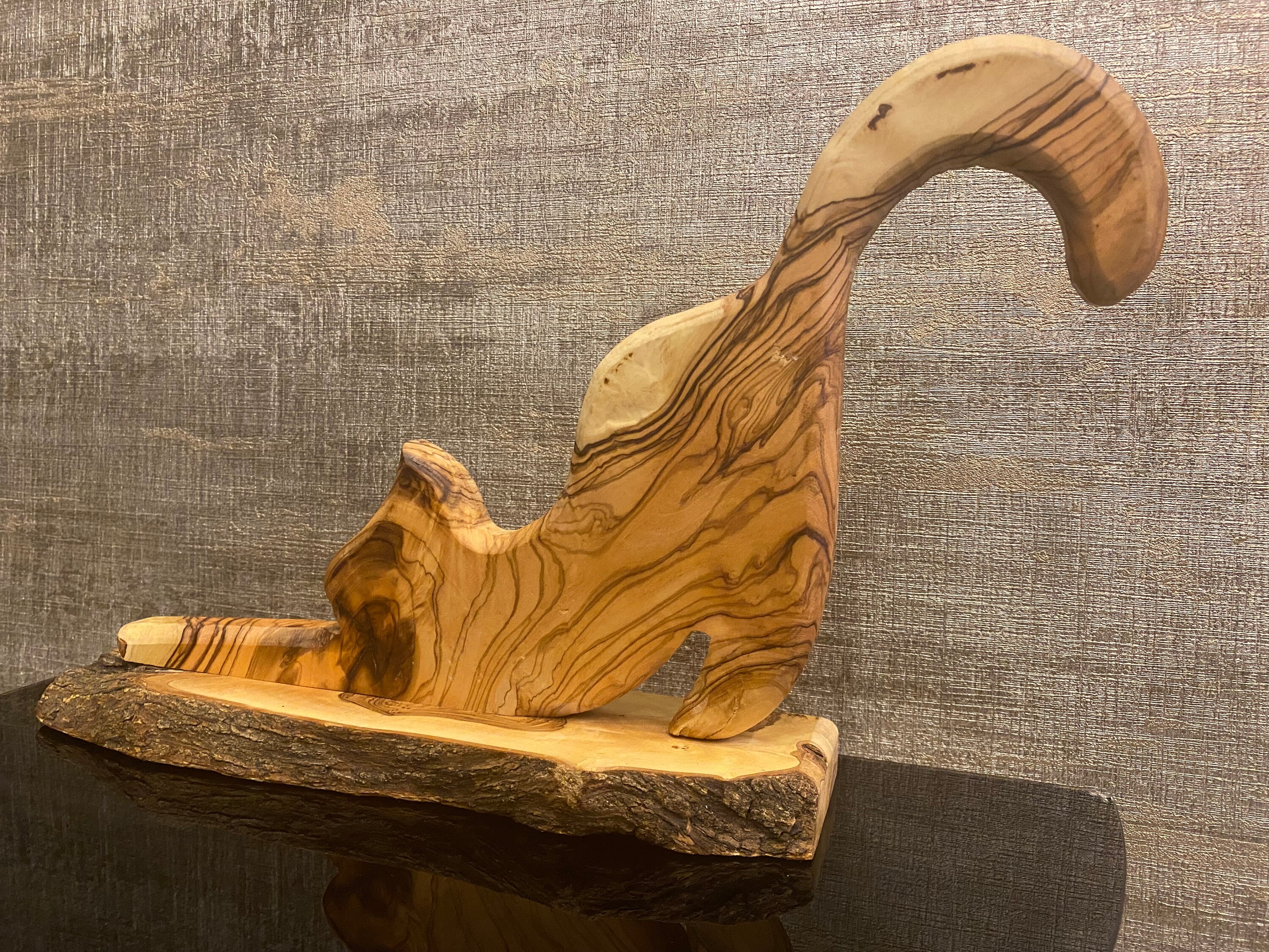 Unique Gift, Handmade Wood Cat Statue, Wooden Cat Shapes, Ornamental ...
