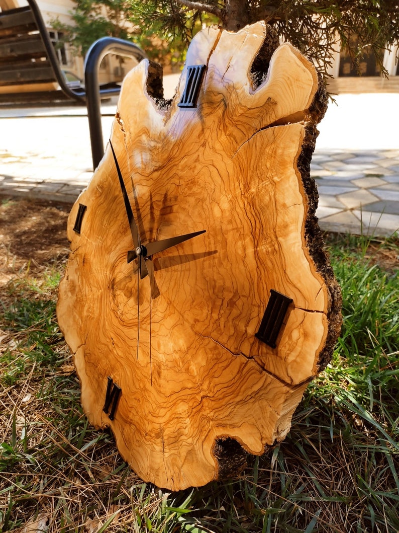 Olive Wood Wall Clock & Wooden Clock,wall Clock Wood, Christmas Gift ...