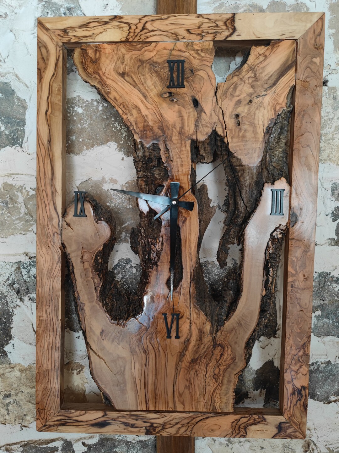 Rectangular Wall Clock, Wallclock, Olive Wall Clock, Olive Wood ...