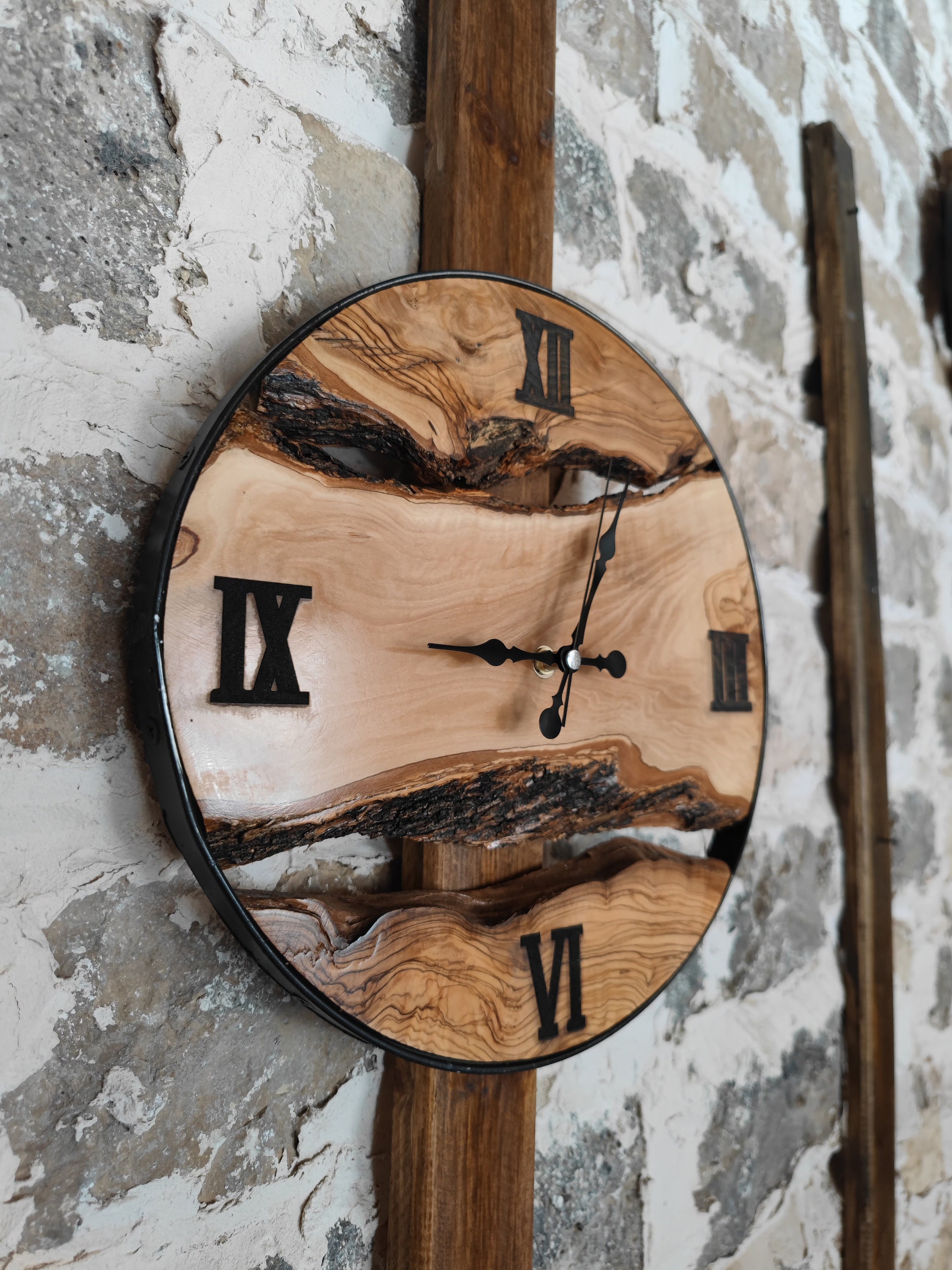 Handmade Wall Clock Olive Wood Clock, Round Wall Clock, Wallart, Home ...