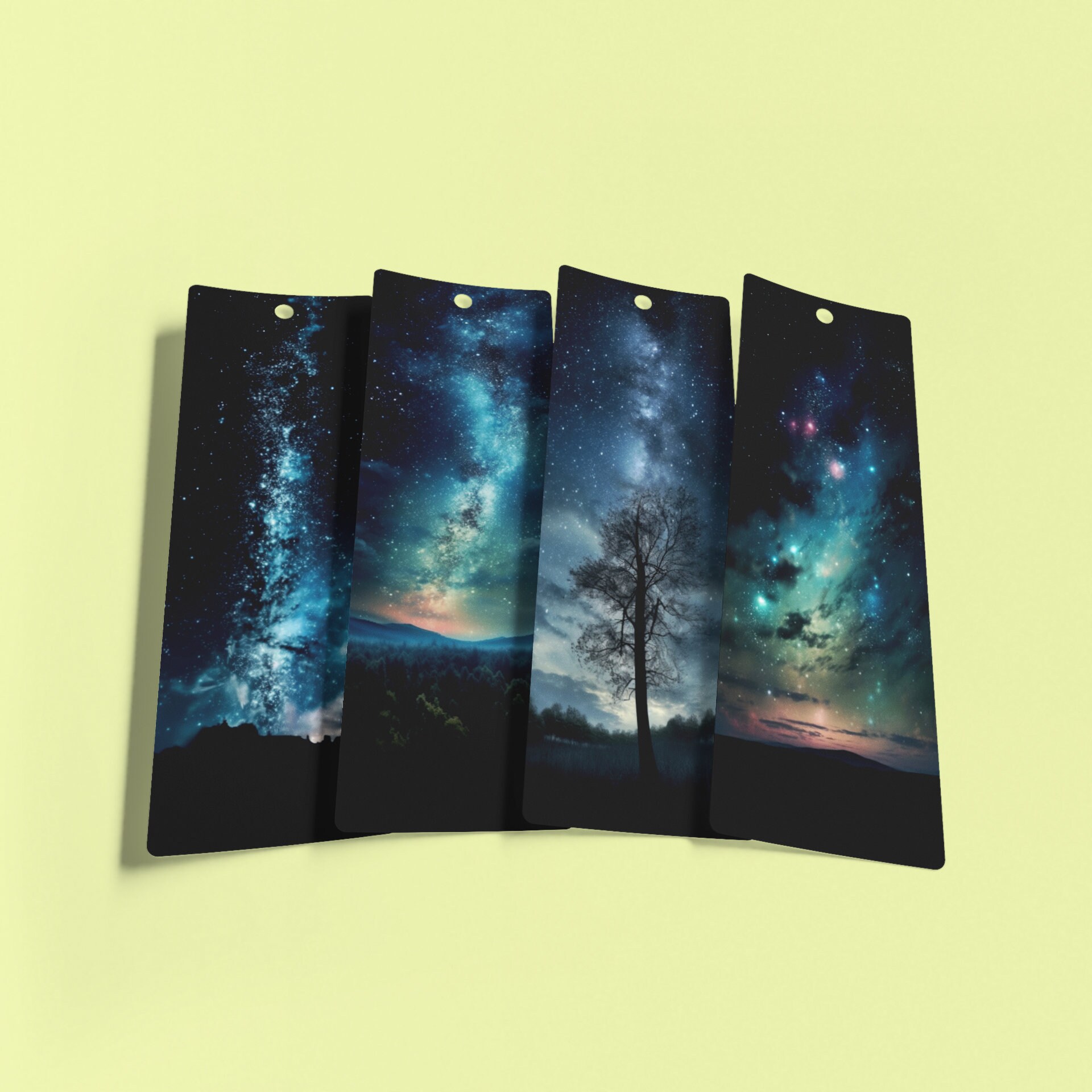 6 Starry Landscape Bookmarks, Printable Bookmarks, Digital Downloads ...