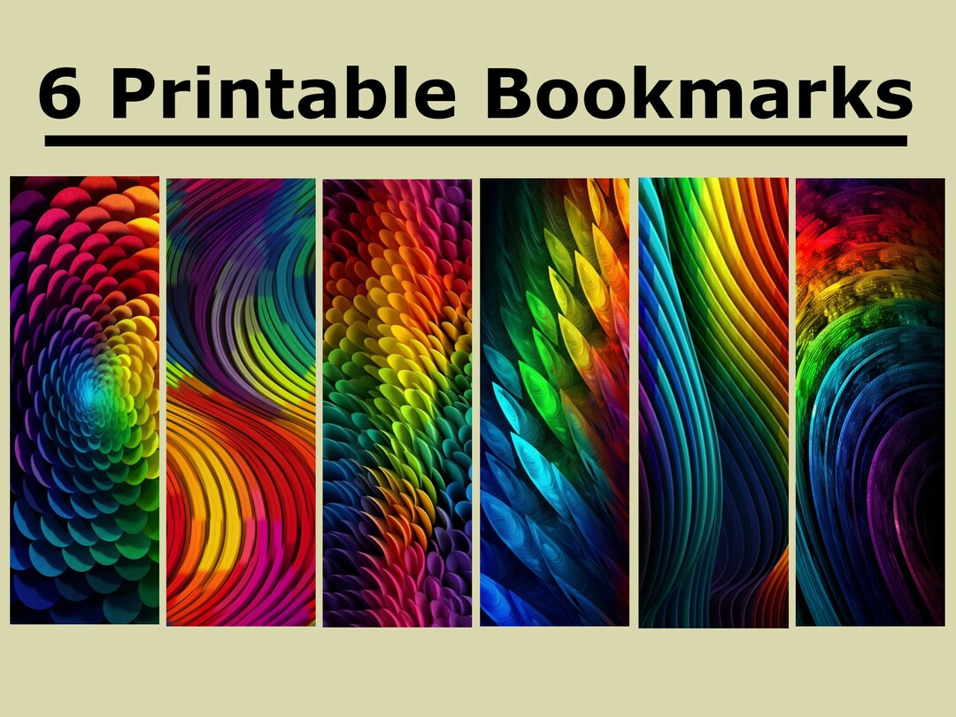 Set of 6 Printable Rainbow Bookmarks - High Definition, Perfect for ...