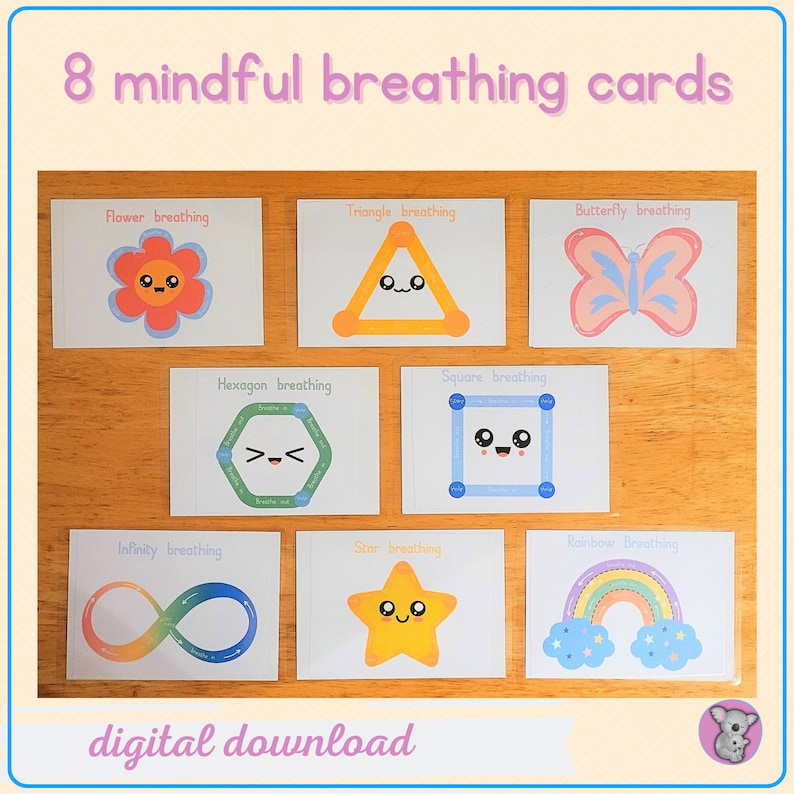 Mindfulness Breathing Cards for Children, Calm Corner Kids, Anxiety ...