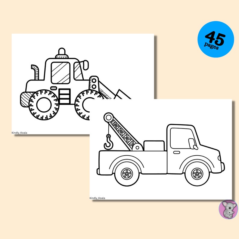 Vehicles Coloring Pages for Kids, Toddlers, Preschoolers, Trucks ...