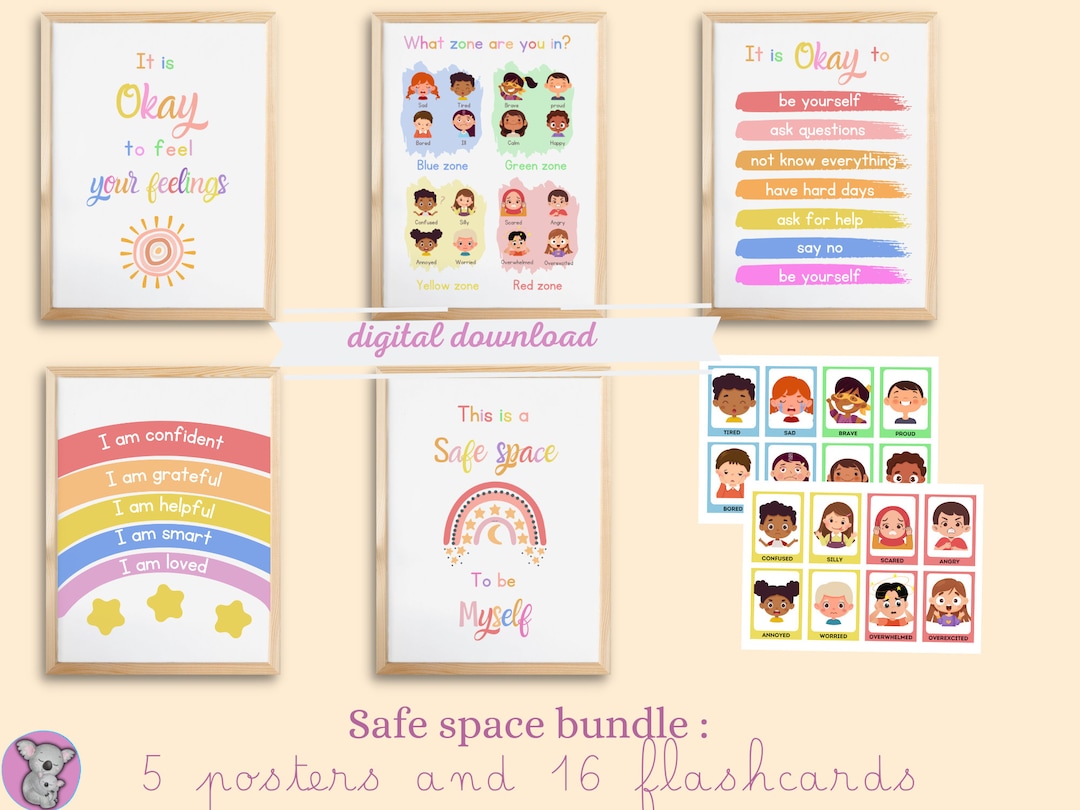 Safe Space Calming Corner Wall Art Poster Calming Strategies Printable ...