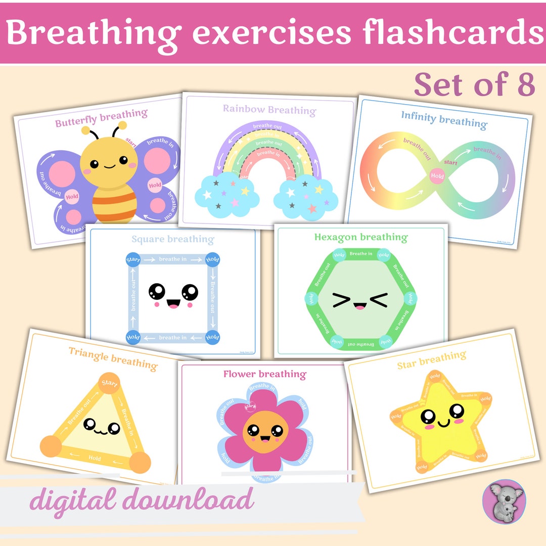 Shape Breathing Cards for Children, Calm Corner Kids, Anxiety Relief ...