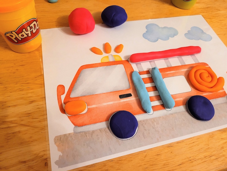 Playdough Activity Mats for Children, Transport, Creative Play for Kids ...