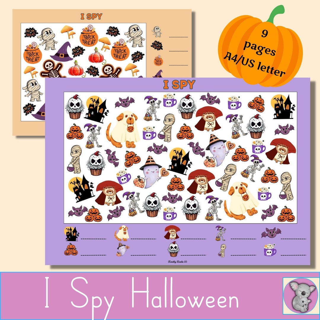Halloween I Spy Game Printable, Counting Practice for Kids, Prek Math ...
