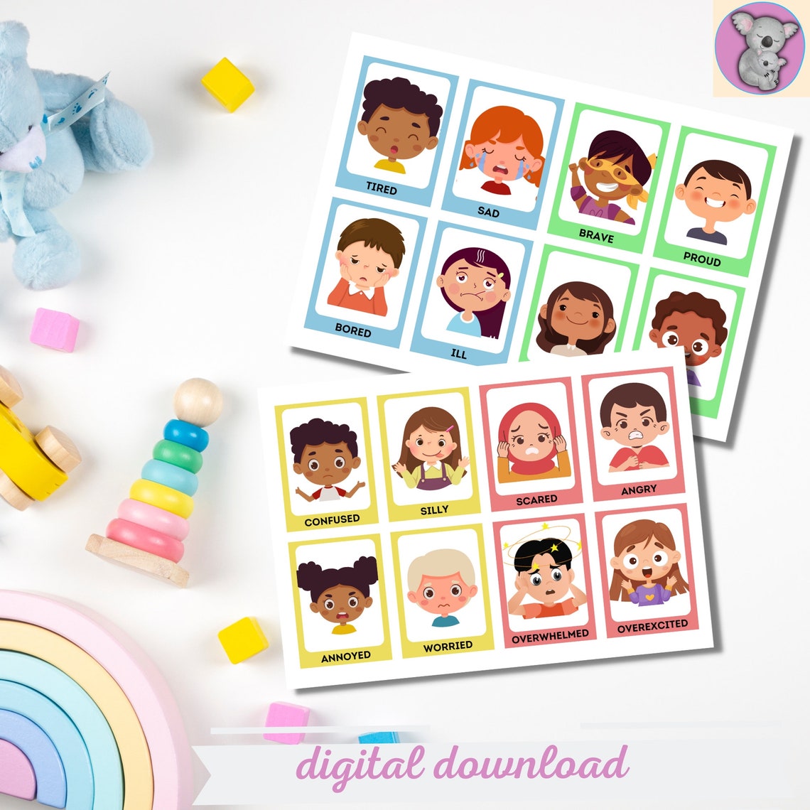 Emotion Empowerment Toolkit: Printable Poster and Flashcards for Kids ...